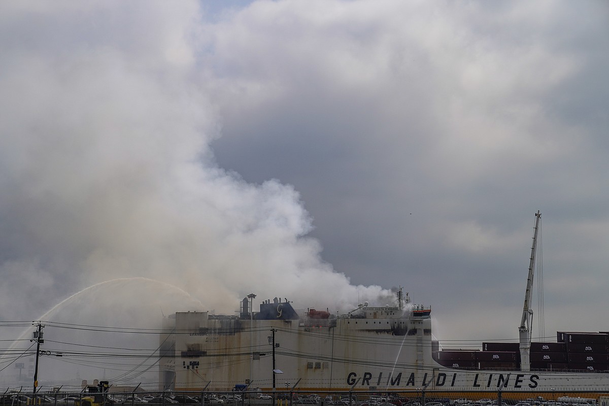 Fire that killed 2 aboard a cargo ship in New Jersey is expected to ...