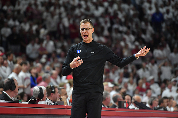 VIDEO: Duke HC Jon Scheyer recaps 80-75 loss to Arkansas | Whole Hog Sports