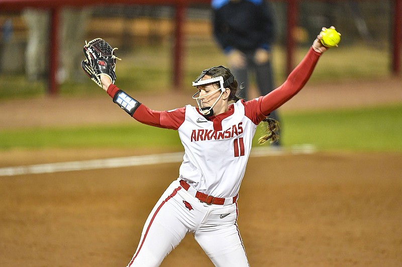 Herron throws perfect game, Arkansas blasts Wichita State in softball ...