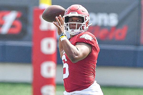 Arkansas football coach Sam Pittman wants quarterback battle solved in ...