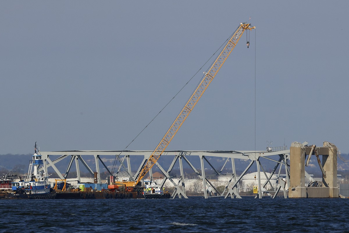 At collapsed Baltimore bridge, focus shifts to the weighty job of ...