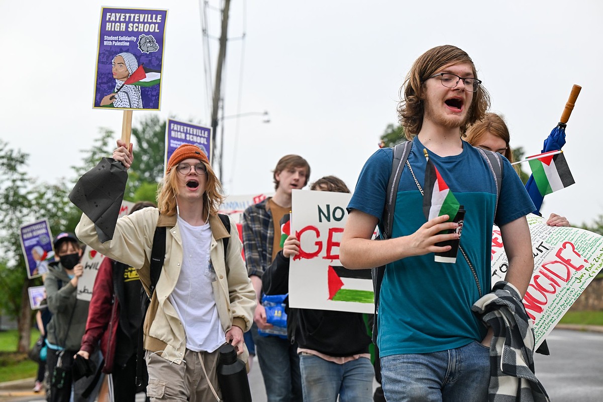 Fayetteville High School students walk out of school, march to show ...