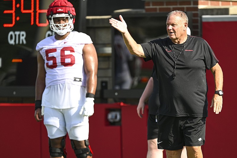 WATCH: Arkansas football coach Sam Pittman addresses media after Day 1 ...