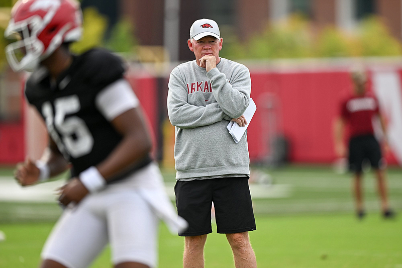 Arkansas football report: Bobby Petrino talks scrimmage interceptions ...