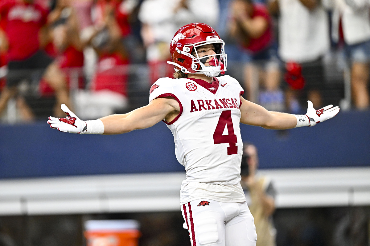 Arkansas receiver Isaac TeSlaa drafted by Detroit Lions in 3rd round of ...