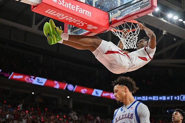 Arkansas basketball dunks preseason No. 1 Kansas in exhibition to start ...