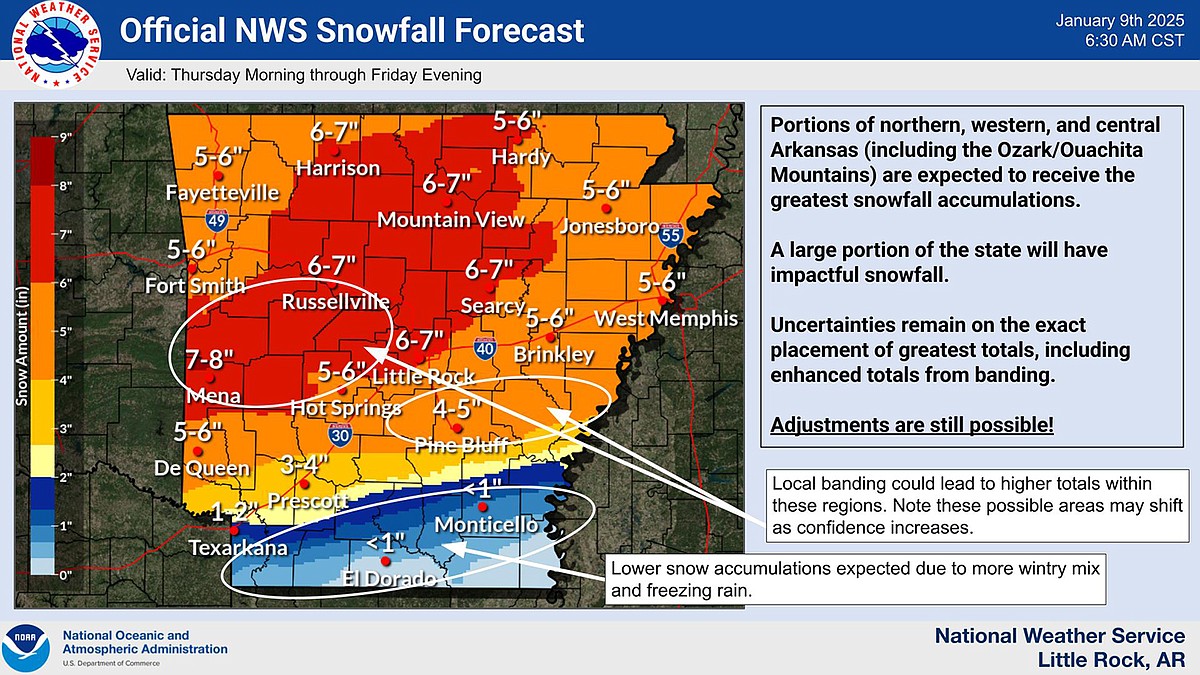 UPDATE: Portions of northern, western, and central Arkansas forecast to ...