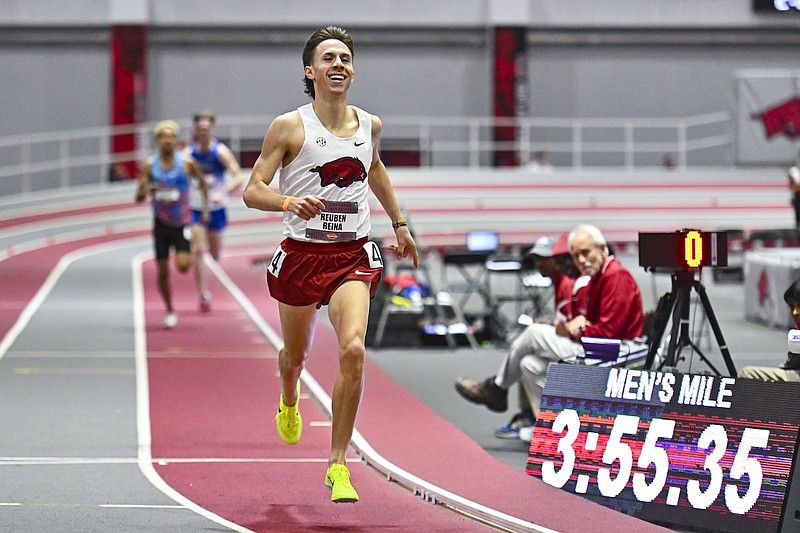 Arkansas track's oldest record tied by Reuben Reina at indoor opener ...
