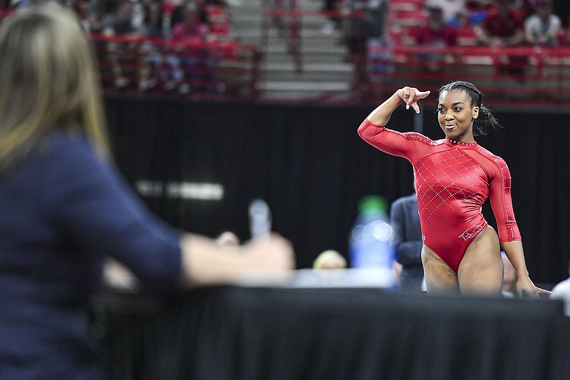 Arkansas gymnastics falls to Auburn in first SEC dual meet | Whole Hog ...
