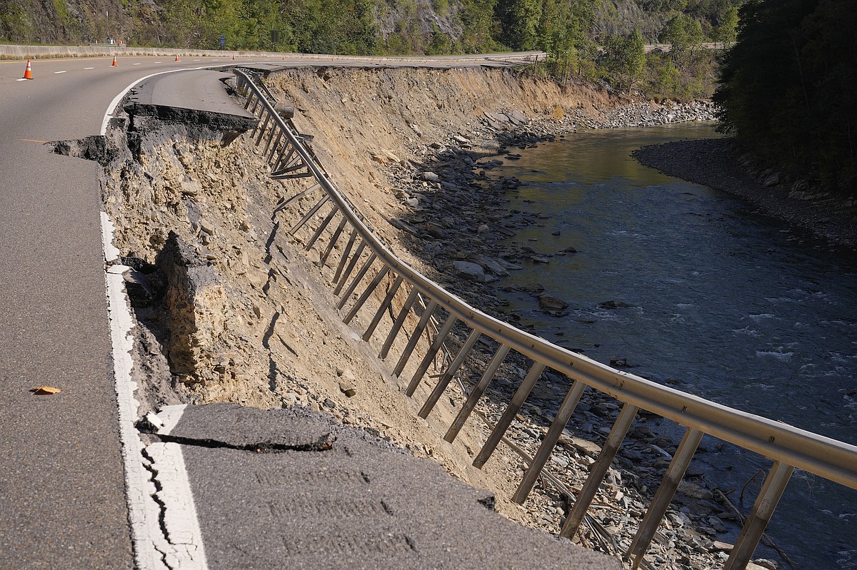 Stretch of North Carolina interstate that collapsed during Helene to ...