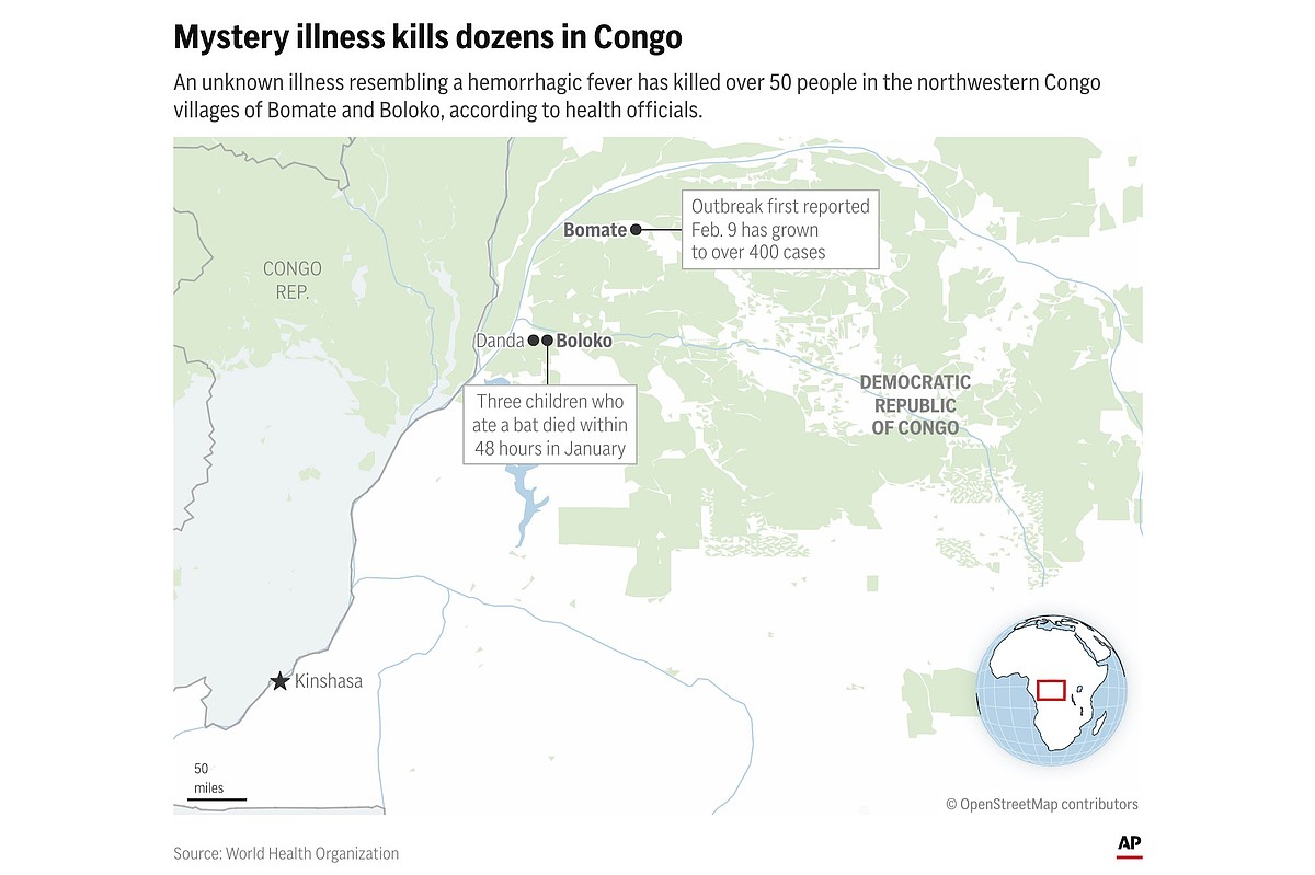 A mystery illness in Congo has killed more than 50 people hours after ...