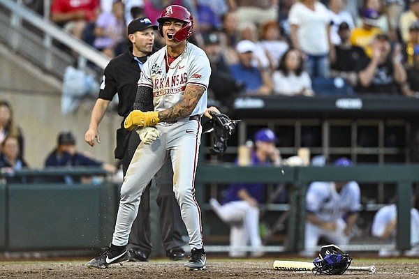 Still in Omaha: Wehiwa Aloy looks to become Arkansas baseball's 3rd ...