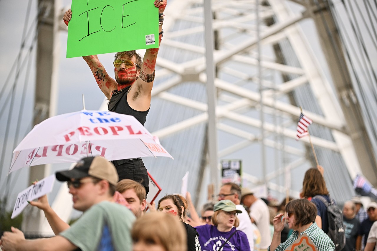 Labor Day protest to Trump administration policies draws hundreds to ...