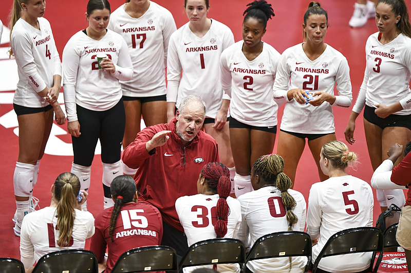 Arkansas volleyball swept by Cal Poly in home opener | Whole Hog Sports