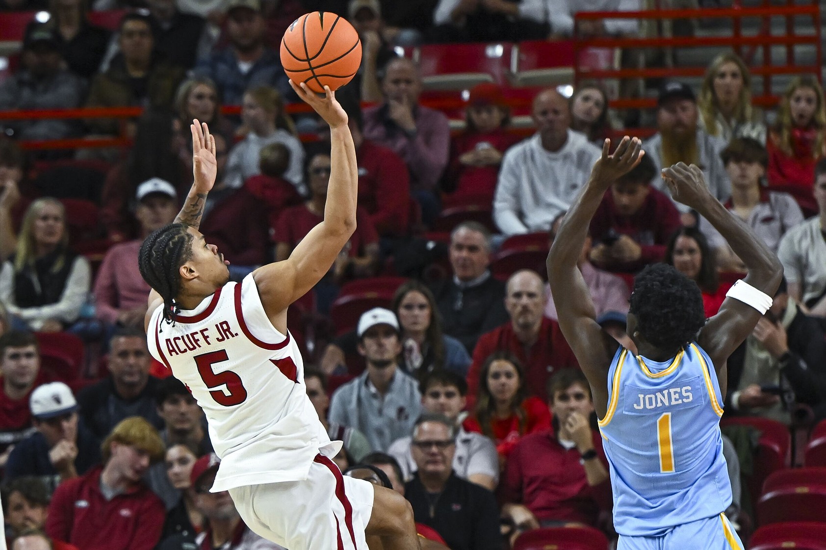 Arkansas men’s basketball: Freshman PG Acuff scores 20 in 1st half of ...