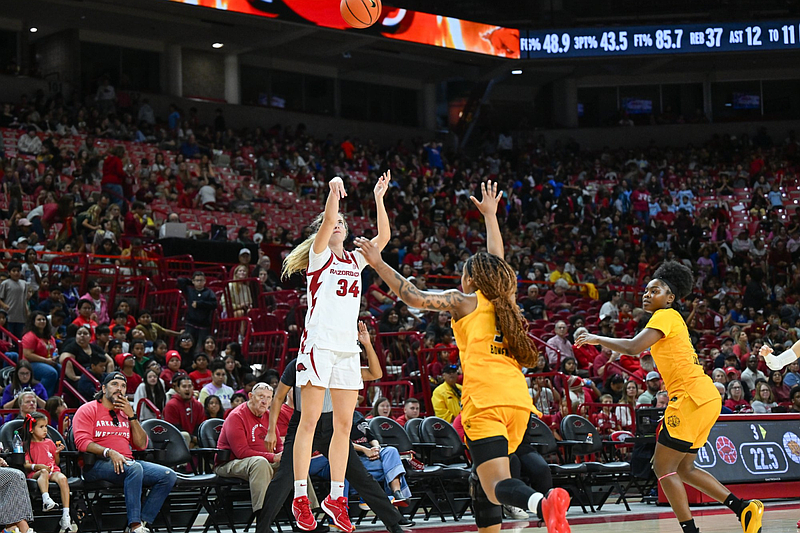 Jenna Lawrence scores career-high 26, Arkansas women's basketball routs ...