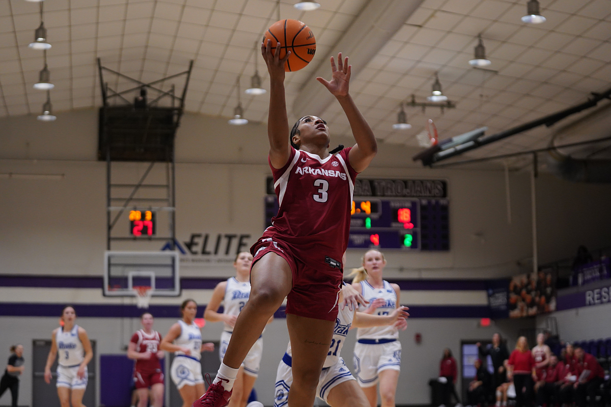 Arkansas women's basketball never trails, beats Drake by 7 at Music ...