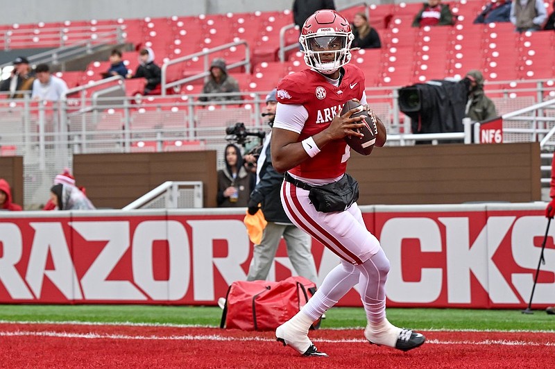 KJ Jackson to start at quarterback over Taylen Green for Arkansas ...
