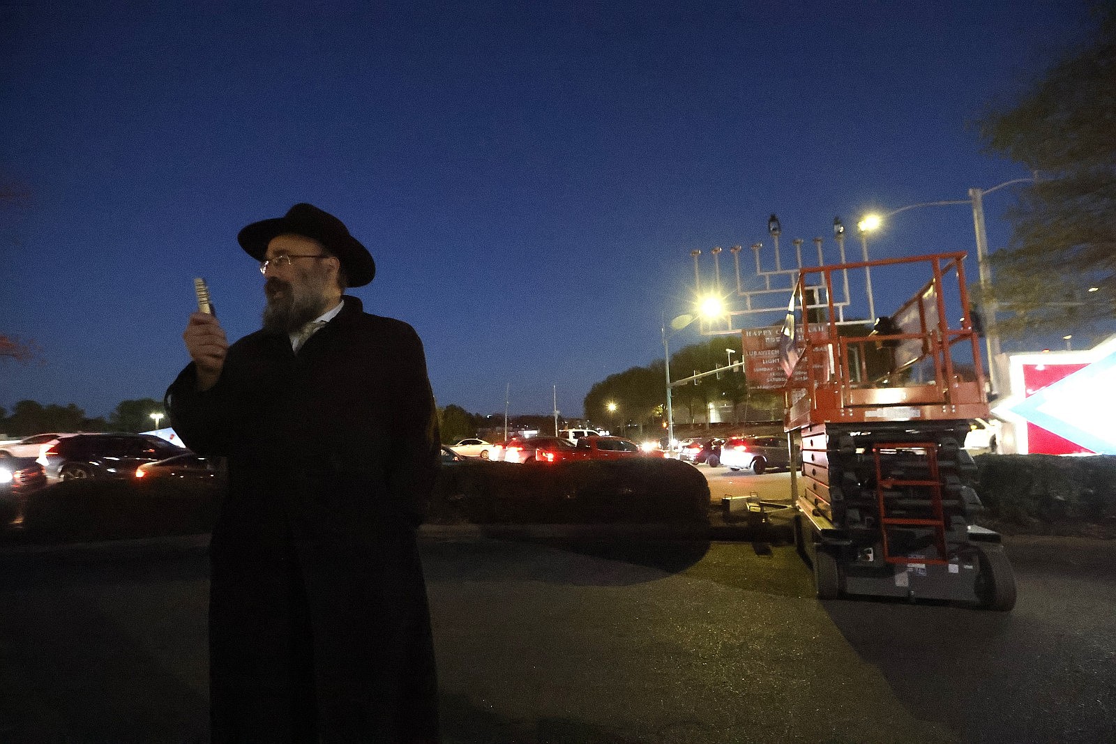Sanders helps light menorah during annual Hanukkah ceremony in west ...