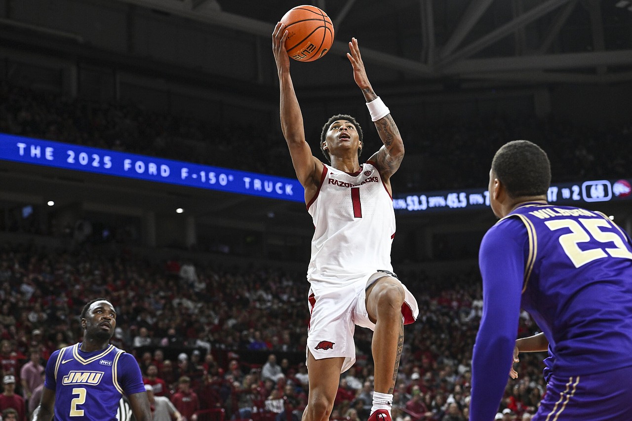 Meleek Thomas scores career-high 28 as Arkansas downs James Madison ...