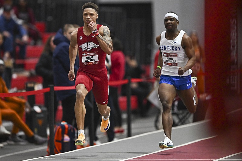 Arkansas track and field's Jelani Watkins caps debut weekend with ...