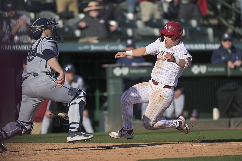 Camden Kozeal hits for cycle, scores winning run as Arkansas baseball ...