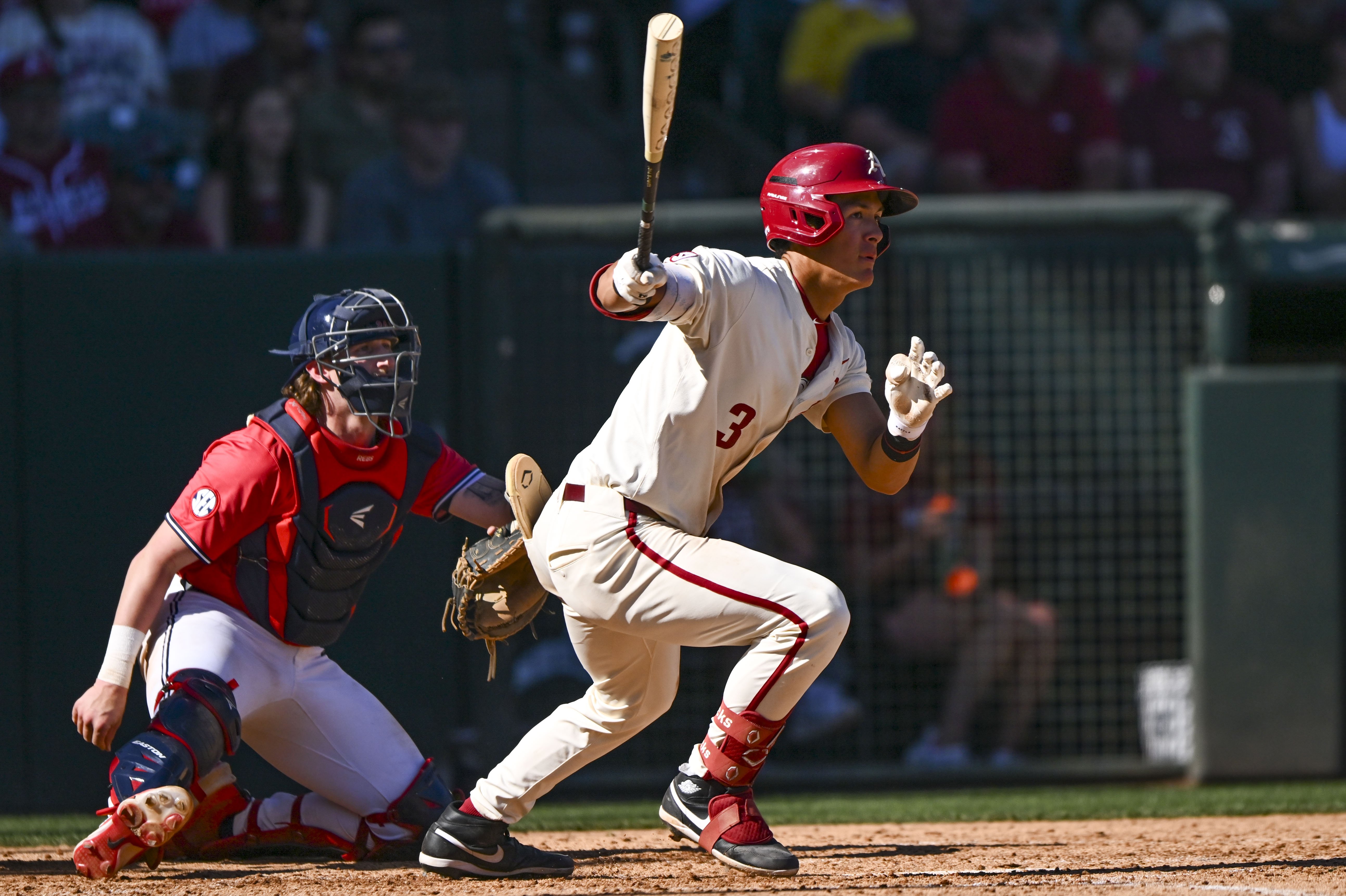 'Grown man' Kuhio Aloy heating up at the plate for Arkansas baseball ...