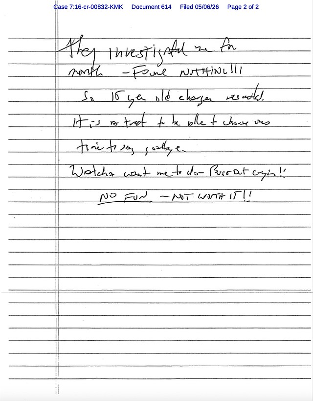 A note a former cellmate says he found after Epstein's suspected ...