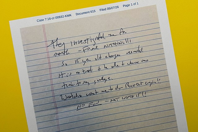 Handwriting on newly released note matches one found after Epstein's ...