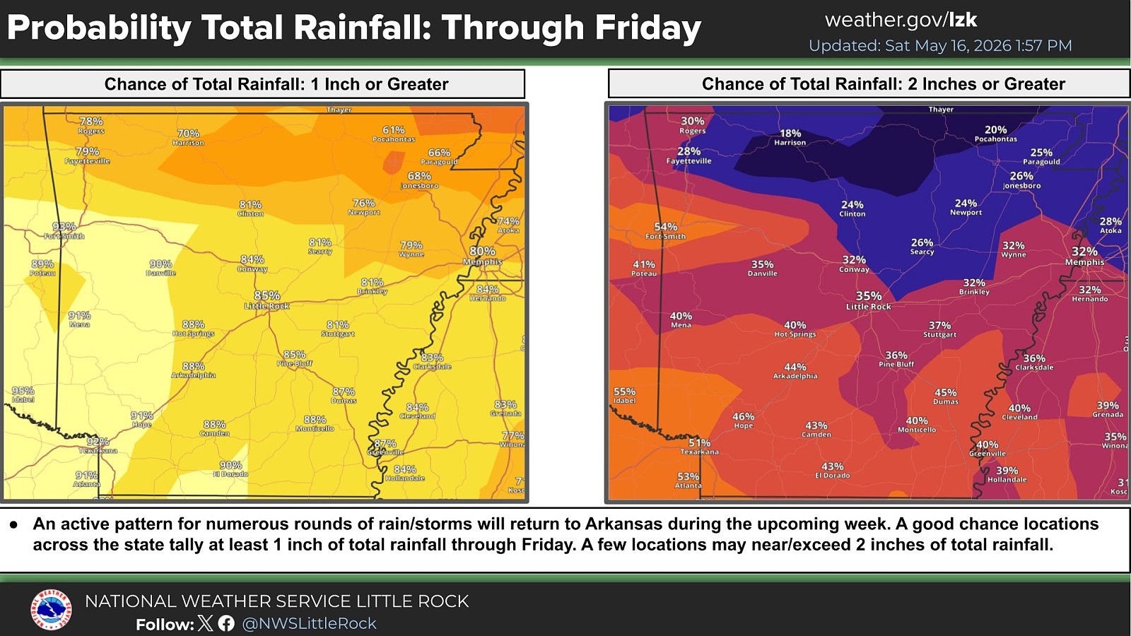 Slight chance of severe weather forecast across Arkansas on Tuesday ...