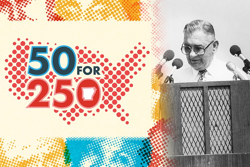 Wilbur D. Mills speaks at reservoir dedication in this Sept. 16, 1983 ...