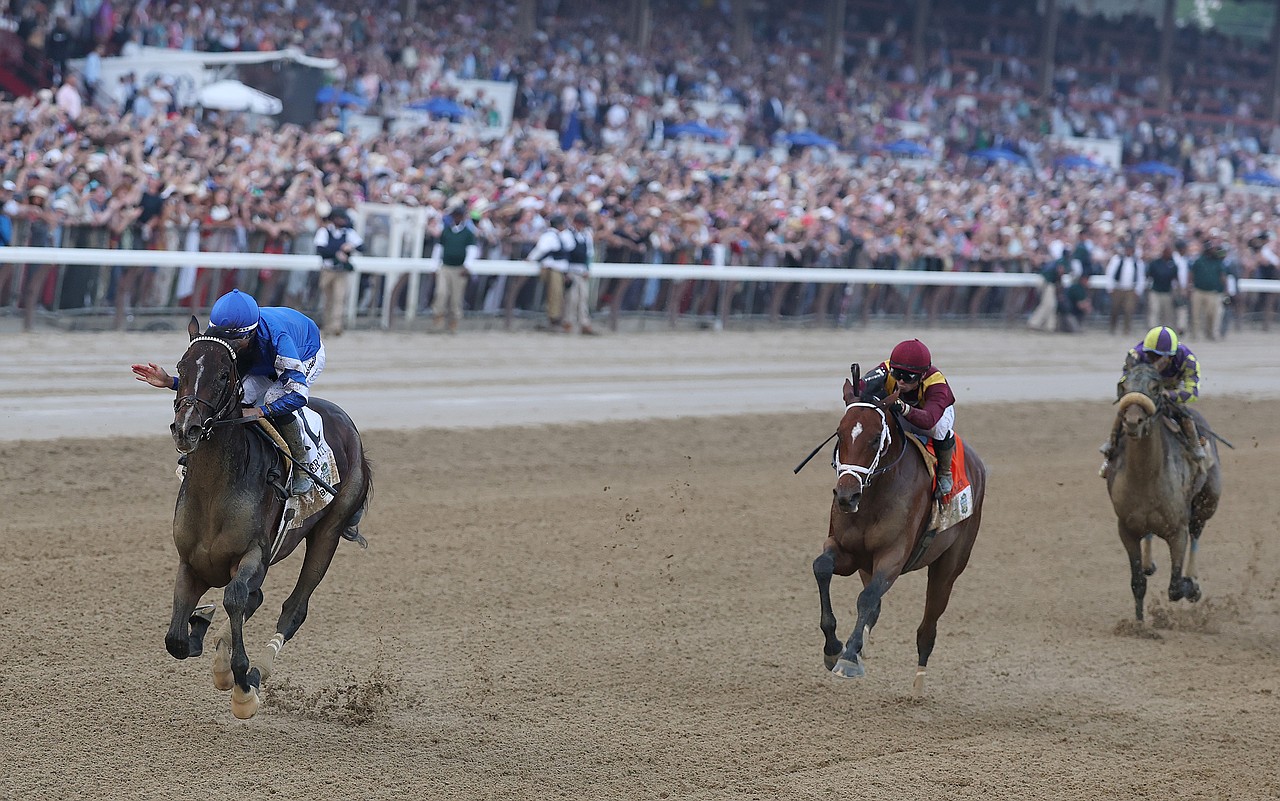Sovereignty wins 2025 Belmont Stakes to close horse racing's Triple ...