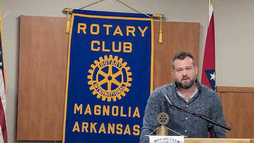 Adam Laster speaks to Magnolia Rotary Club about Cornerstone Counseling ...