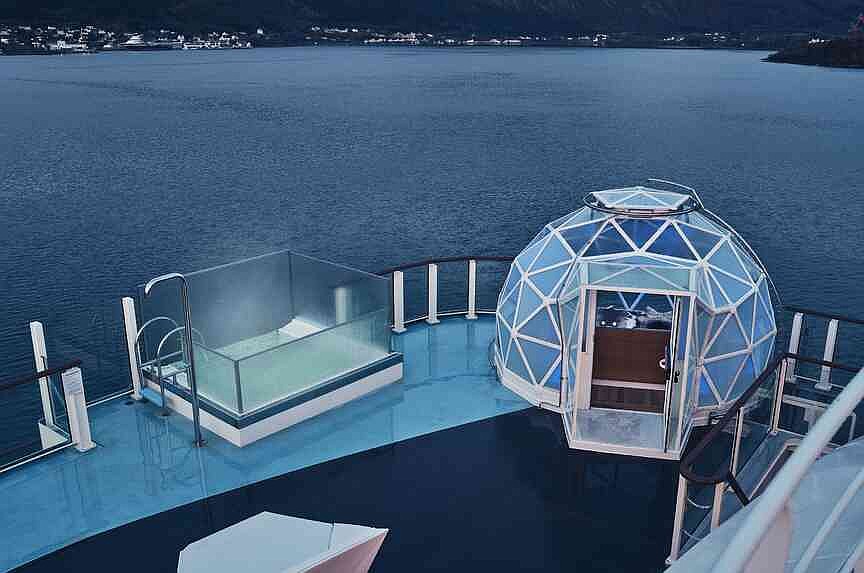 Inside glass igloo on an Expedition Cruise in Greenland | Jefferson ...