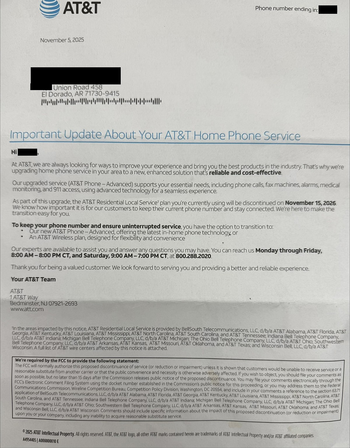 AT&T ending POTS service in 53 counties in Arkansas in 2026 | Camden News