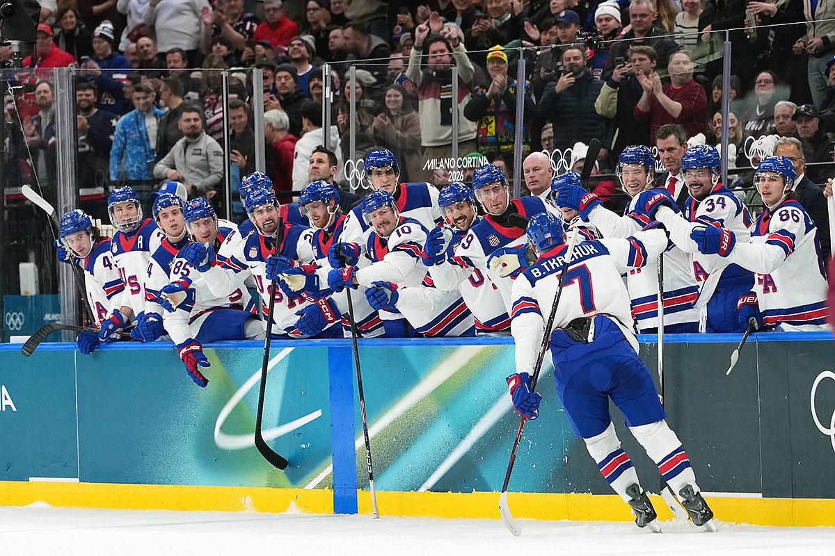 US men’s hockey team piles up goals vs. Latvia in Olympic opener ...