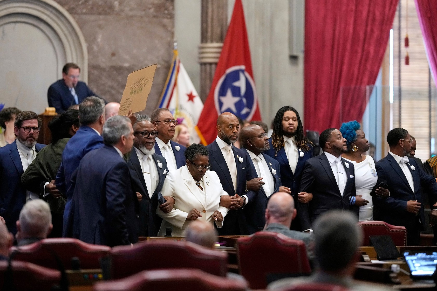 AP Photo/George Walker IV / House Democrats demonstrate on the chamber ...
