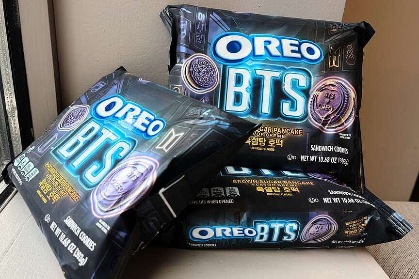 The new Oreo and BTS collaboration cookies are seen Monday, May 25 ...