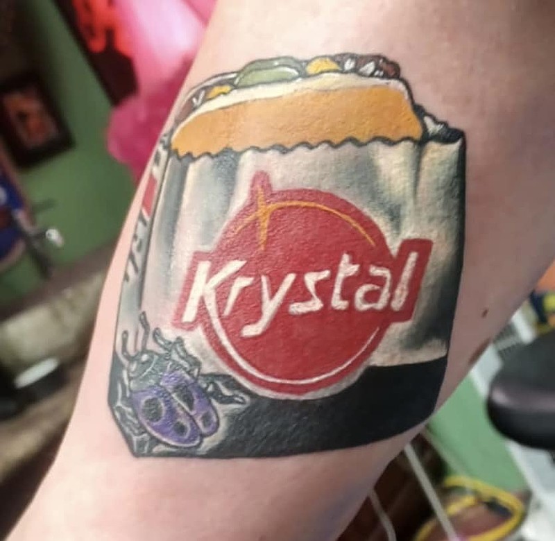 Restaurant Scene: Chattanoogan Jason Clark’s tattoo of a Krystal burger ...