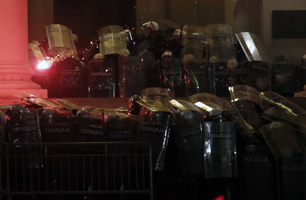 Dozens of protesters detained in Serbia