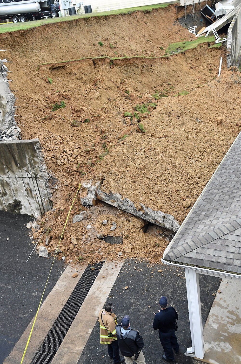 WATCH: Wall collapse 'likely because of rain'