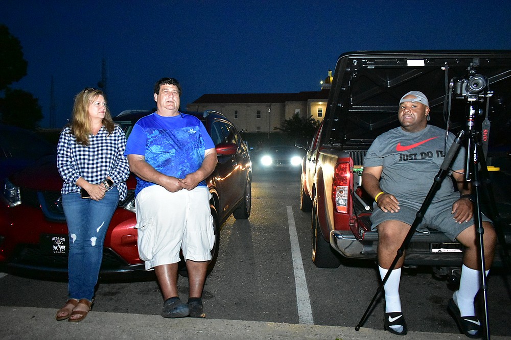 Visitors stop for fireworks show