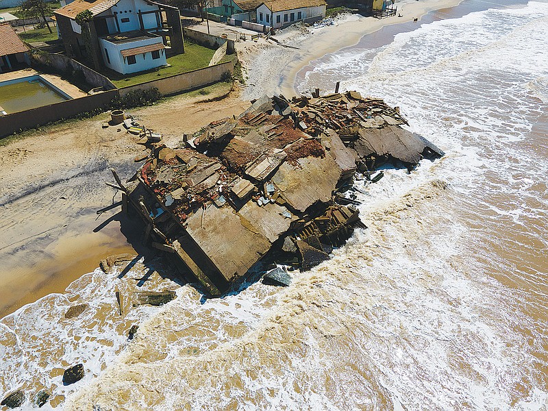 Brazil city district slipping into sea after river diverted | Northwest ...