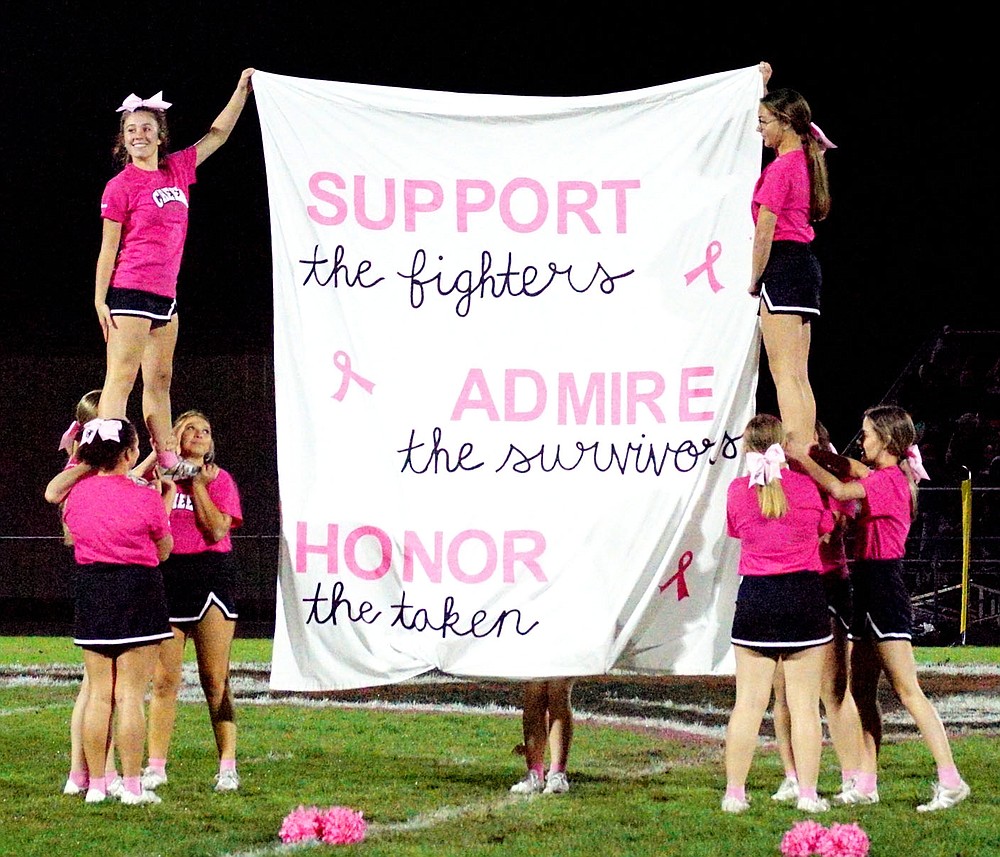 Gentry cheerleaders promote breast cancer awareness