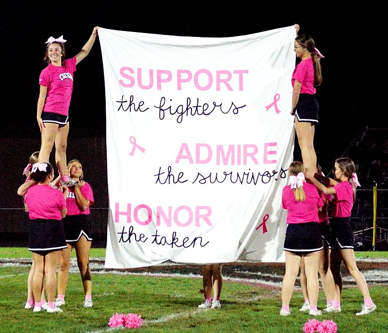 Gentry cheerleaders promote breast cancer awareness | Westside Eagle Observer
