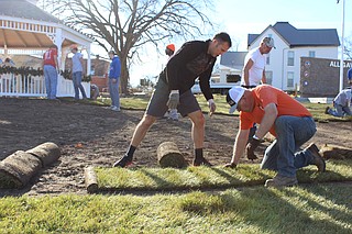 Air Force base lends a hand with laying sod at park | California Democrat