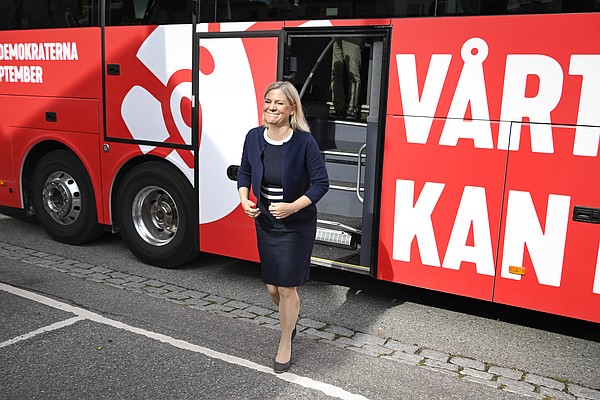 Swedish leader tackles crime, energy fears on campaign trail