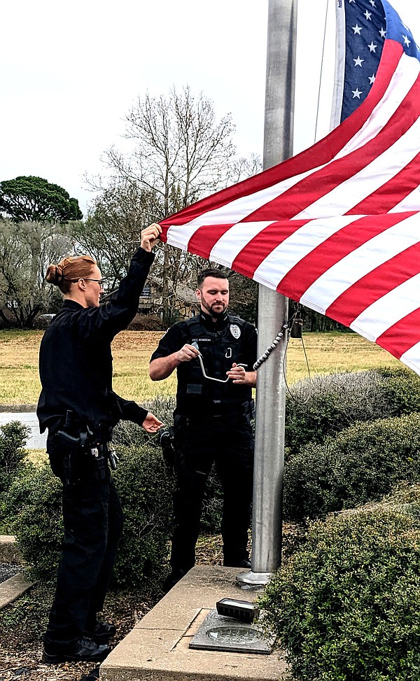 First Veterans Day flag-raising ceremony held at Gentry Police Station ...