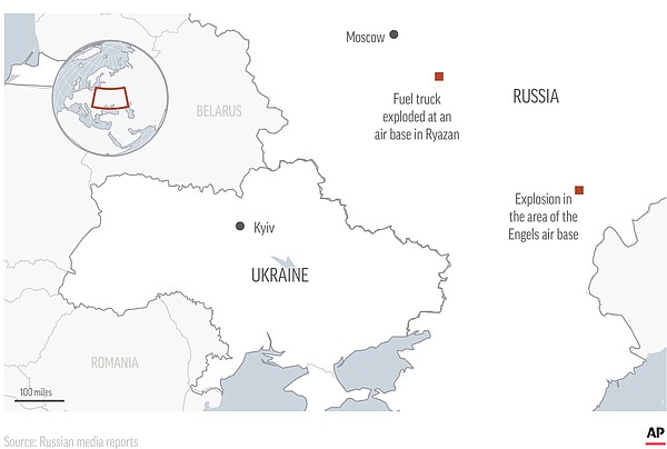 Russia claims Kyiv hit its air bases, fires more missiles