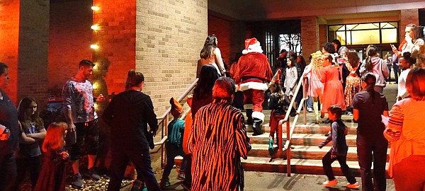 Santa Claus arrives at the CHRISTUS St. Michael Hospital--Atlanta